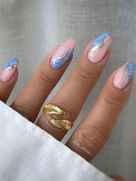 Pin By Rainbow On Nails Gel Nails Stylish Nails Light Blue Nails