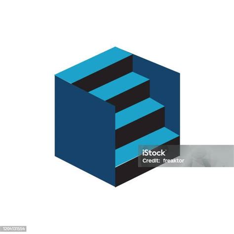 기하학적 육각 계단 로고 디자인 요소 벡터 일러스트레이션 로고에 대한 스톡 벡터 아트 및 기타 이미지 로고 계단 층계