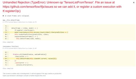 Unhandled Rejection TypeError Unknown Op TensorListFromTensor Issue Tensorflow