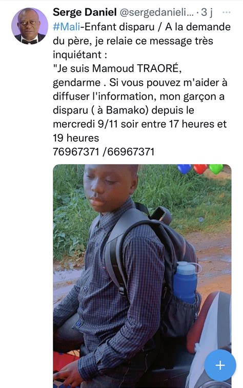 Serge Daniel On Twitter Sos Retrouvé Ne Plus Tenir Compte Du Message Ci Dessous L