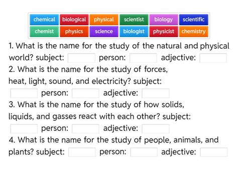 Unit 10b Science Complete The Sentence