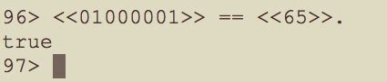 Probably Done Before Gotcha With Bitstrings In Erlang Naked Chevron Numerals Are Decimal