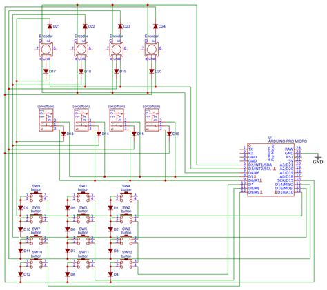 12 Buttons 4 Encoders 4 Onoffon Switches Easyeda Open Source