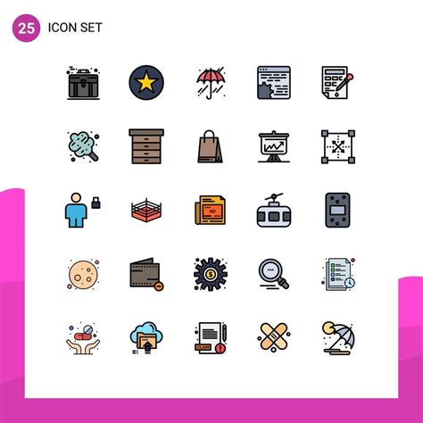 Set Of 25 Modern Ui Icons Symbols Signs For Bucket Setting Star Cog Api Editable Vector Design