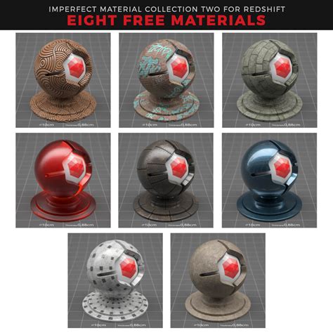 free redshift cinema 4d material pack sampler the pixel lab