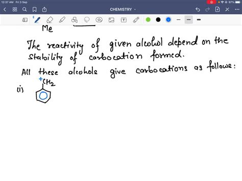 Correct Order Of The Reactivity Of The Given Alcohols Towards The Substitution With Nabr H2