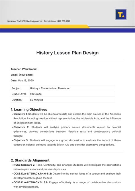 Lesson Plan Template Example Word