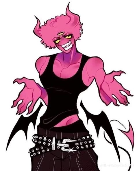 Sammyfendi Cute Cartoon Character With Pink Hair And Fangs
