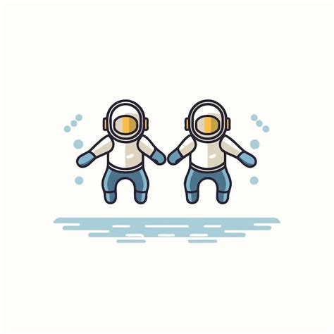 Premium Vector Astronaut In Spacesuit Flat Line Icon Astronaut Vector
