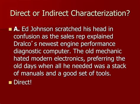 Ppt Direct Vs Indirect Characterization Powerpoint Presentation
