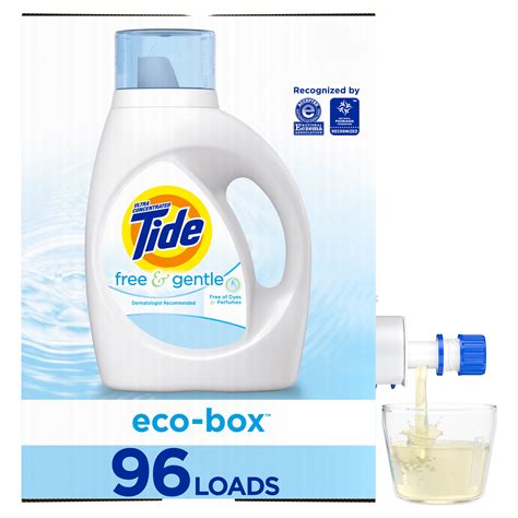 Tide Free And Gentle Eco Box Hypoallergenic He Washing Dye 96 Loads