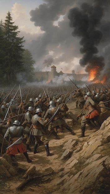 Battle Of Osowiec Fortress Premium Ai Generated Image
