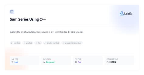 C 를 사용한 수열 합 계산 Labex