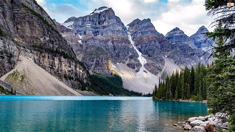 Las Góry Jezioro Moraine Kanada Świerki Par