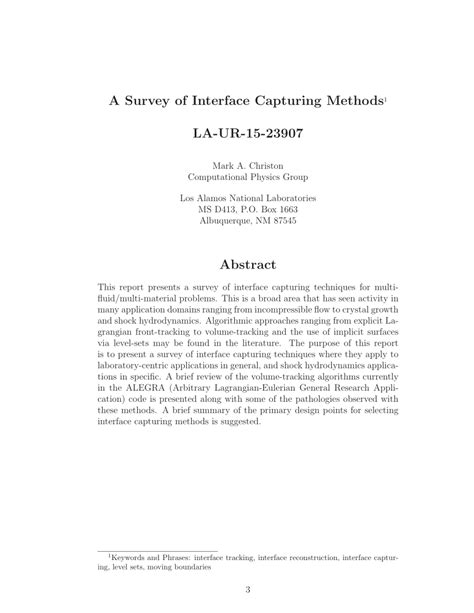 Pdf A Survey Of Interface Capturing Methods