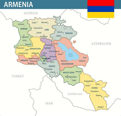 Armenia Map Vector New 2024 Colorful Customizable Layered Political Map