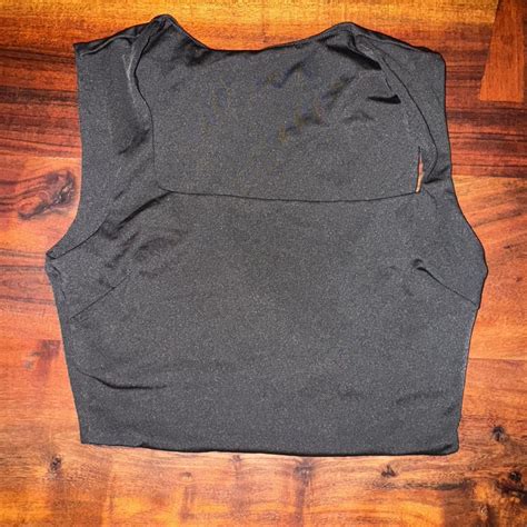Black Square Nexk Xrop Top Size S Depop