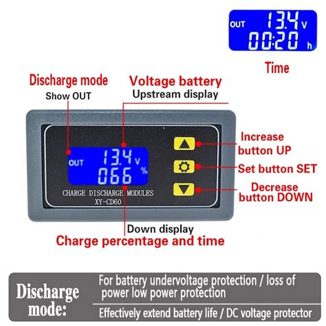 Xy Cd60 Solar Battery Charger Controller Module Dc6 60v Charging Discharge Control Low Voltage