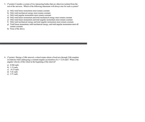 solved 3 7 points consider a system of two interacting