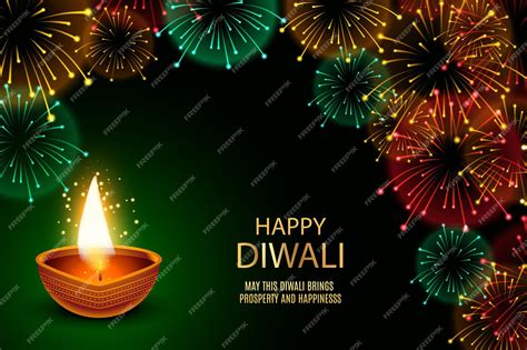 Premium Vector Happy Diwali Celebration Firework With Bursting Crackers