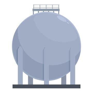 Vector De Dibujos Animados De Icono De Tanque De Gas Redondo Plataforma