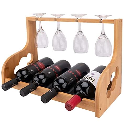 Leimo Kparts Wine Rack Stylish Bamboo Countertop Storage