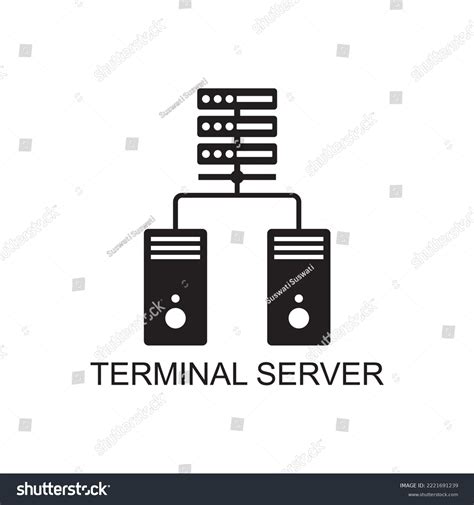 Terminal Server Icon Technology Icon Stock Vector Royalty Free