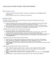 Lab B Docx Linux Lab B Explore The Basic Linux User Interface This Exercise Will Guide You