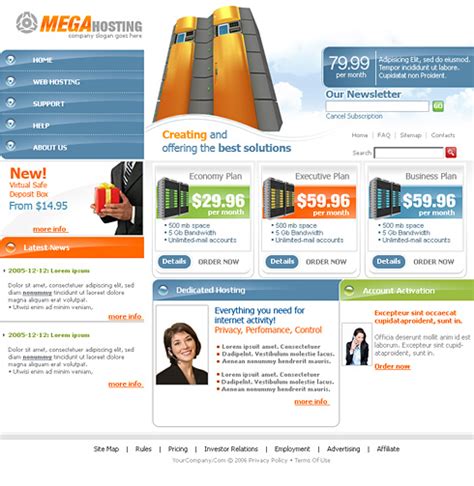 Web Server CSS Template Computers Technology Website Templates DreamTemplate