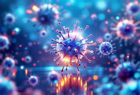 Microscopic Virus 3d Render Medical Illustration Stock Illustration