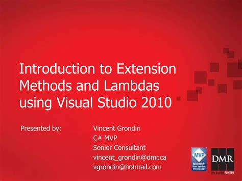Lambdas And Extension Using Vs2010 Ppt