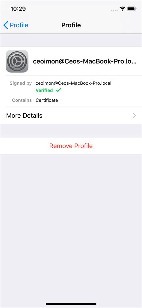 installed root certificate is not listed in certificate trust settings