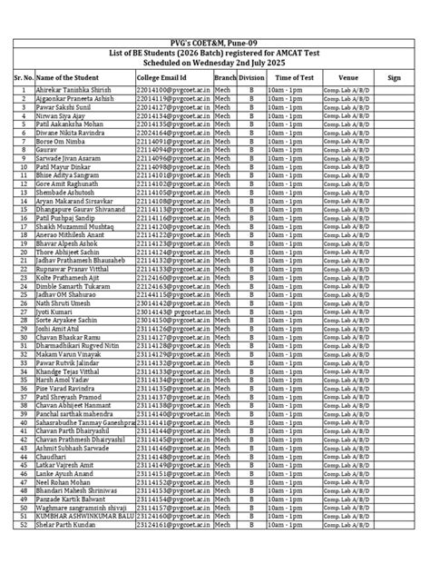Be A And B Amcat Test Venue And Seating Arrangement Pdf