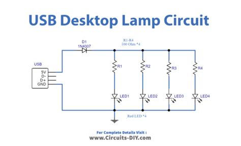 USB Desktop Lamp Circuit
