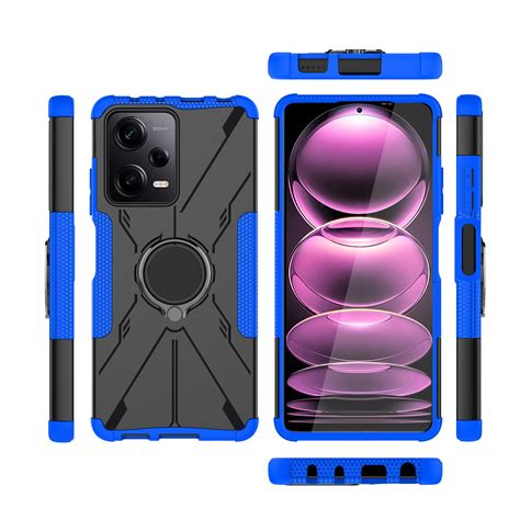 Etui Exoguard Mech Ring Xiaomi Redmi Note Pro G Poco X Pro G Black Blue Redmi Note
