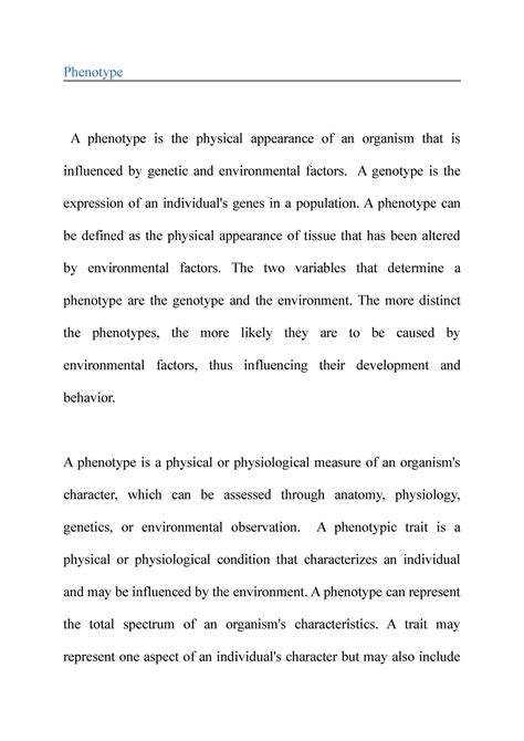Phenotype Class Fun Phenotype A Phenotype Is The Physical Appearance Of An Organism That Is