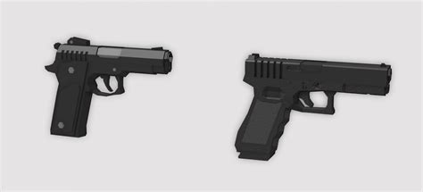 scriptable low poly guns mesh pack clearly development