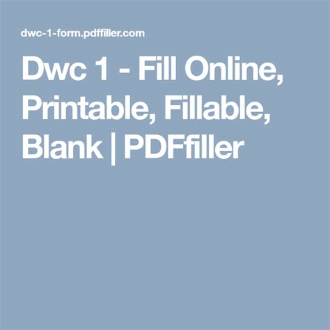 California Dwc 1 Form