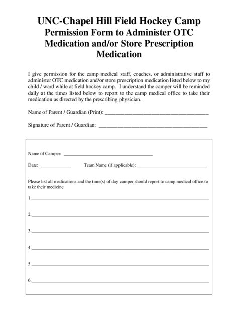 Fillable Online Permission To Adminster Otc Medication To Camper Form Fax Email Print Pdffiller
