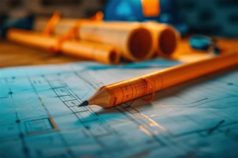 Architectural Development Constructing Area With Outlined Plans A