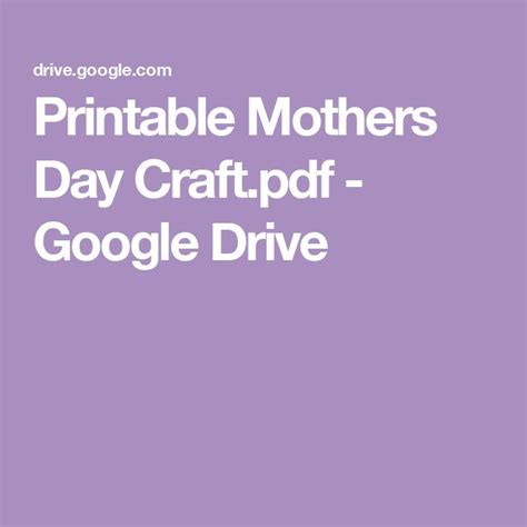 Mothers Day Craft Printable Plan Your Year Easily