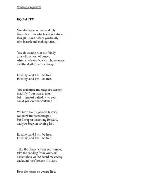 Maya Angelous Poem Equality Pdf Intersectionality Sexism
