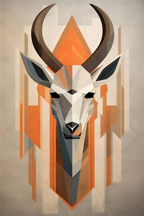 Deer Head With Abstract Geometric Background Vector Illustration Eps10 Stock Illustration