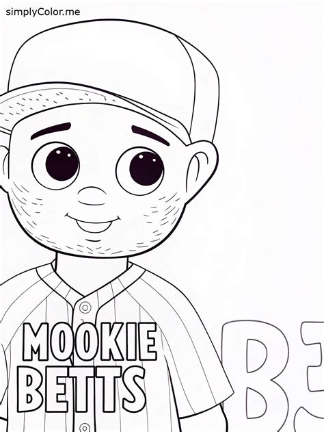 Mookie Betts Coloring Page Simply Color Me