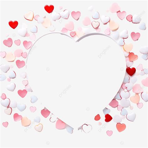 발렌타인 데이 구성 또는 하트와 사탕의 풍경에 흰색 빈 색종이를 조롱 사랑의 상징 하트 프레임 핑크 선물 Png 일러스트 및 이미지 에 대한 무료 다운로드 Pngtree
