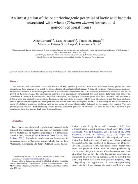 Pdf An Investigation Of The Bacteriocinogenic Potential Of Lactic Acid Bacteria Associated
