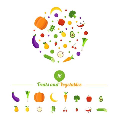 Premium Vector Healthy Food Circle Vector Illustration