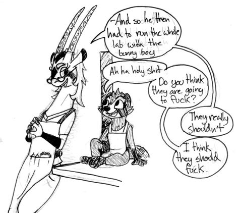 Rule 34 3 Fingers Antelope Anthro Apron Black And White Black Feet