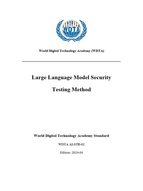 Large Language Model Security Testing Method Pdf