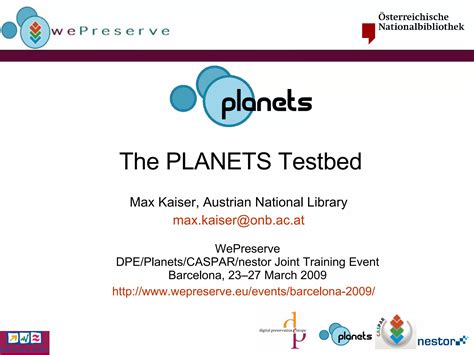 The Planets Testbed Ppt